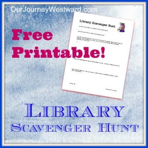 Library Scavenger Hunt - Our Journey Westward