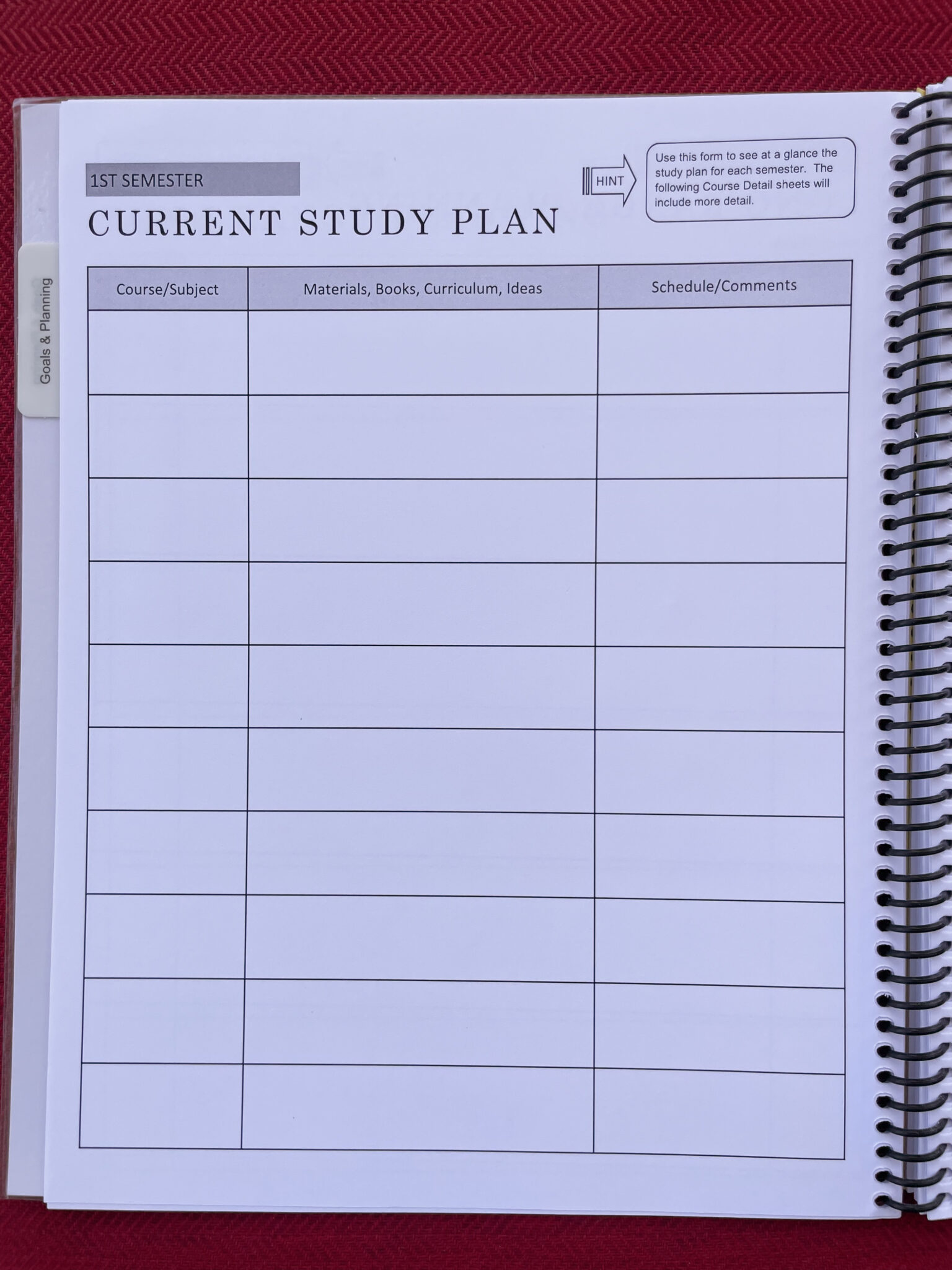 Homeschooling with A Plan in Place: High School Student Planner