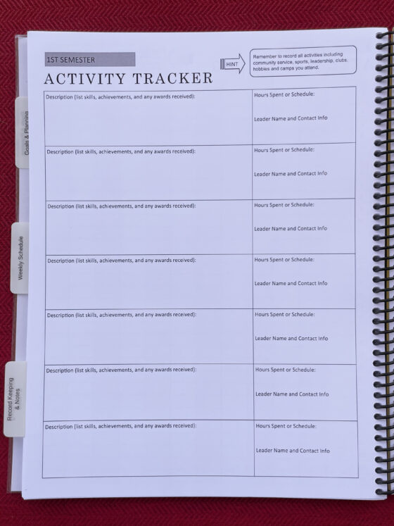 Homeschooling with A Plan in Place: High School Student Planner