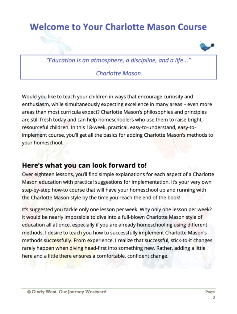 Charlotte Mason Homeschooling in 18 Easy Lessons