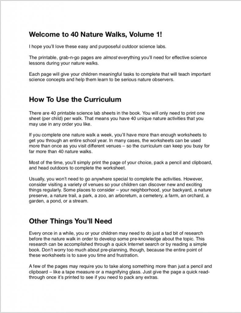 Printable Nature Study: Easy Outdoor Science Labs