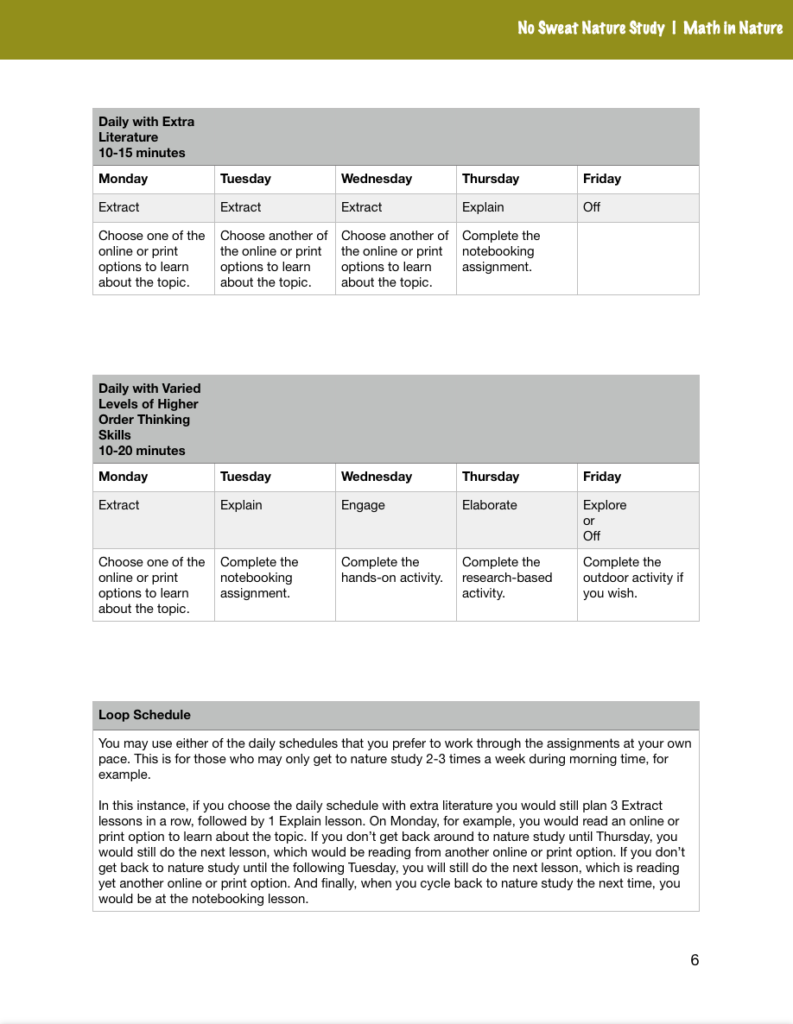 Math in Nature: Science Curriculum