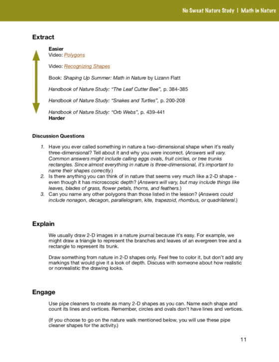 Math in Nature: Science Curriculum