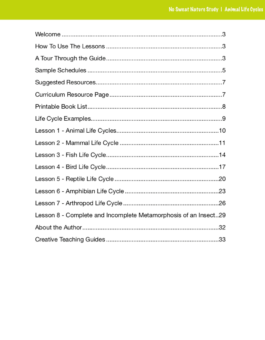 Animal Life Cycles Curriculum - No Sweat Nature Study