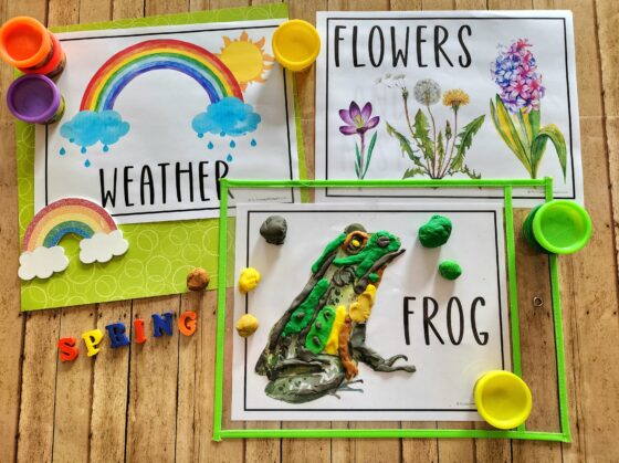 Spring Nature Study Play Dough Mats for Your Homeschool