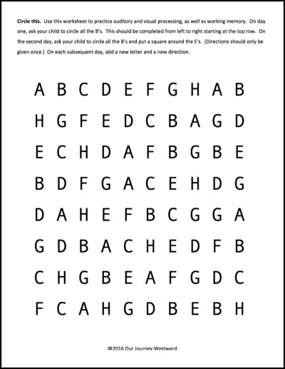 Memory Printable Cognitive Worksheets For Adults