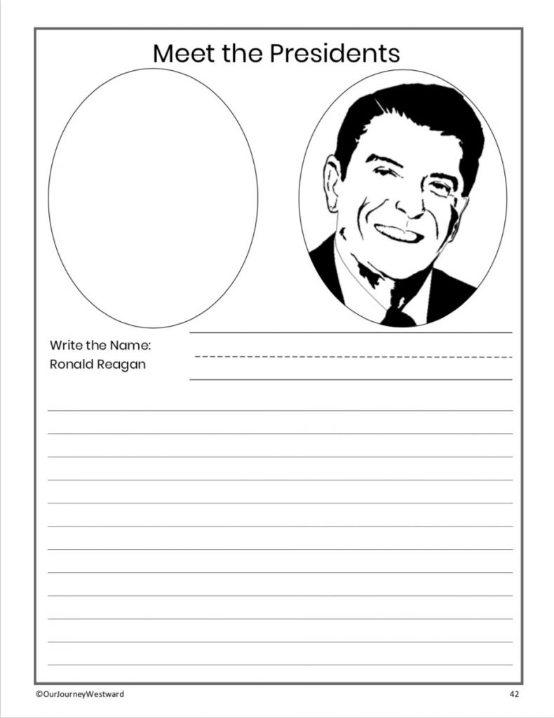 Meet the Presidents Notebooking Pages