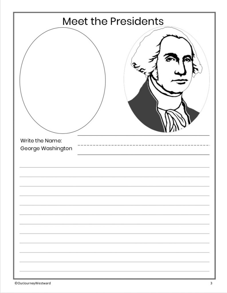 Meet the Presidents Notebooking Pages