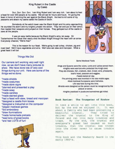 A Literature-Based Middle Ages Unit Study for the Elementary Years ...